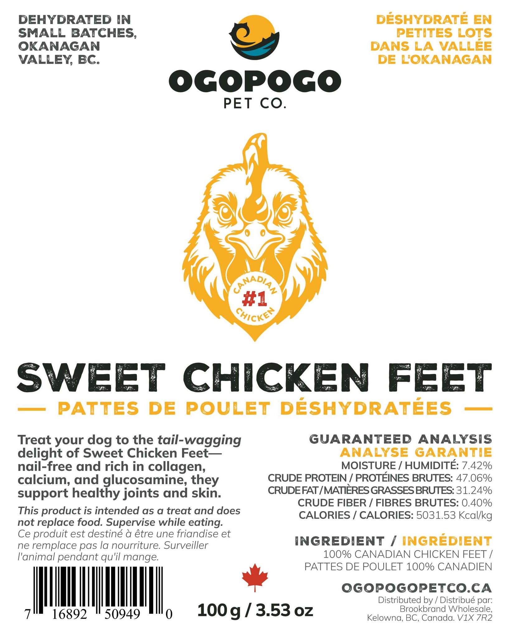 Ogopogo Pet Co.: Sweet Chicken Feet | Natural Pet Foods